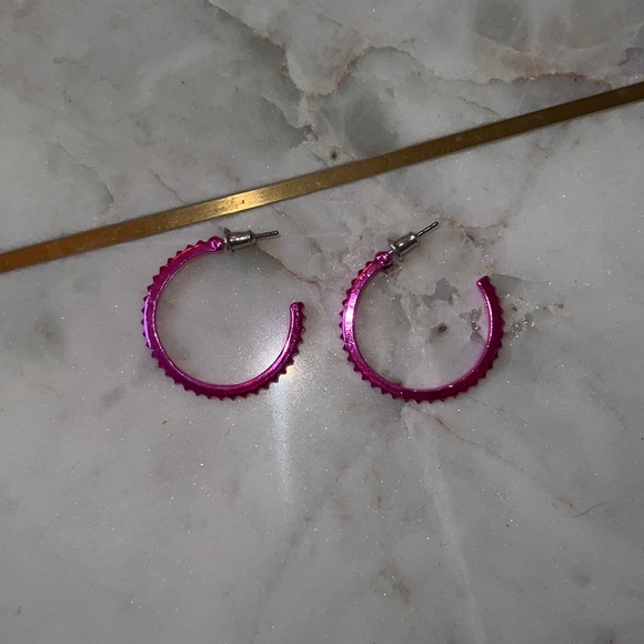 skinny dip | Jewelry | Hot Pink Hoops | Poshmark